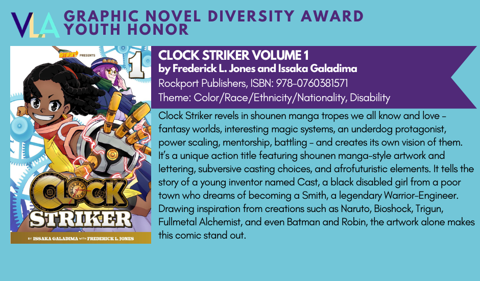 VLA Graphic Novel Diversity Award 2023: Clock Striker Bags Another Victory! - Saturday AM